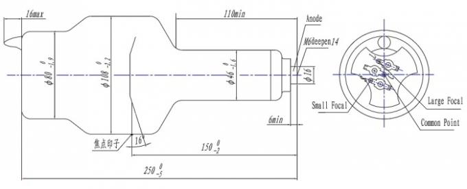 High Energy Radiographic Rotating Anode X Ray Tube For Fluoroscopy Systems